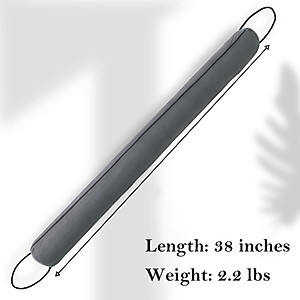 Sunolga 38 Inch Heavy Duty Door Draft Stopper for Bottom of Door, Weighted Right Angle Triangular Column Sound Proof Draft Guard for Gaps Up to 3” Under Doors, Gray