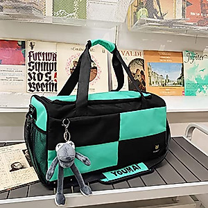 Large Travel Duffel Bag, Dry Wet Separation Sports Gym Bag with Shoes Compartment, Durable Oxford Bag for Men Women Weekender Overnight Bag, Carry-on Duffel Bag for Short Journey, Yoga, Gym (Green)