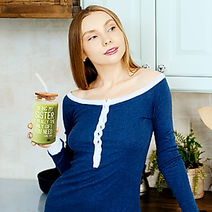 Gifts for Sister - Sister Gifts from Sister, Brother - Birthday Gifts for Sister, Sister Birthday Gifts from Sister - Funny Gifts for Sister - Christmas Gifts for Sister from Sister - 16 Oz Can Glass