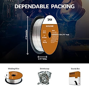 (2 Pack) PGN Flux Core Welding Wire - E71T-11 .035 Inch, 2 Pound Spool - Gasless Mild Steel MIG Welding Wire with Low Splatter - For All Position Arc Welding and Outdoor Use