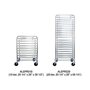 Excellante ALSPR020 20-Tier Pan Rack with 4 Casters (2 Locking, 2 Regular) 20 1/4" x 26" x 69 1/4", Kockdown, NSF, Comes in Set