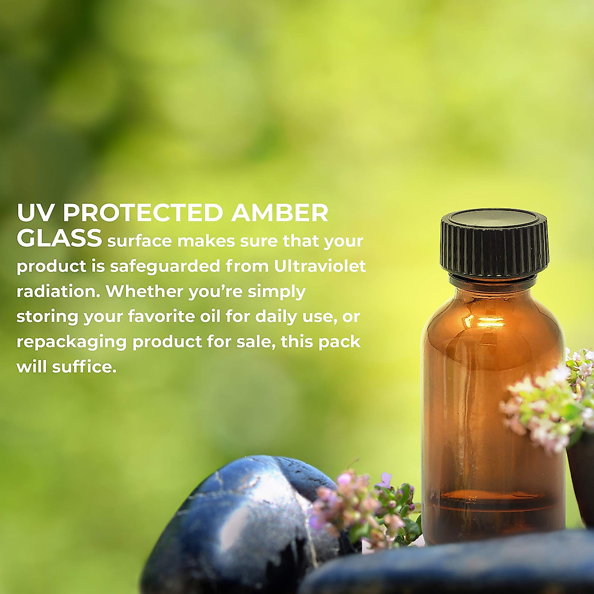 Onisavings Amber Glass Bottles 1 oz (30 ml) Pack Of 12 Empty Refillable Bottles With Black Cap - Leakproof Essential Oils Bottle for Storage and Travel Bottles for Liquids