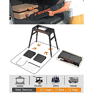 Griddle Stand for Blackstone 17''/22'' Griddle, Portable Blackstone Stand with Sideshelfs, Tool Hooks, Paper Towel Holder and Garbage Bag Holder, Foldable Grill Stand for Ourdoor Tailgating or Camping