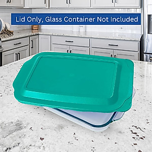 Replacement Lids for Pyrex 9 x 13 Casserole Glass Baking Dish Container Cover 3 QT 233-PC (Turquoise), 2-Pack