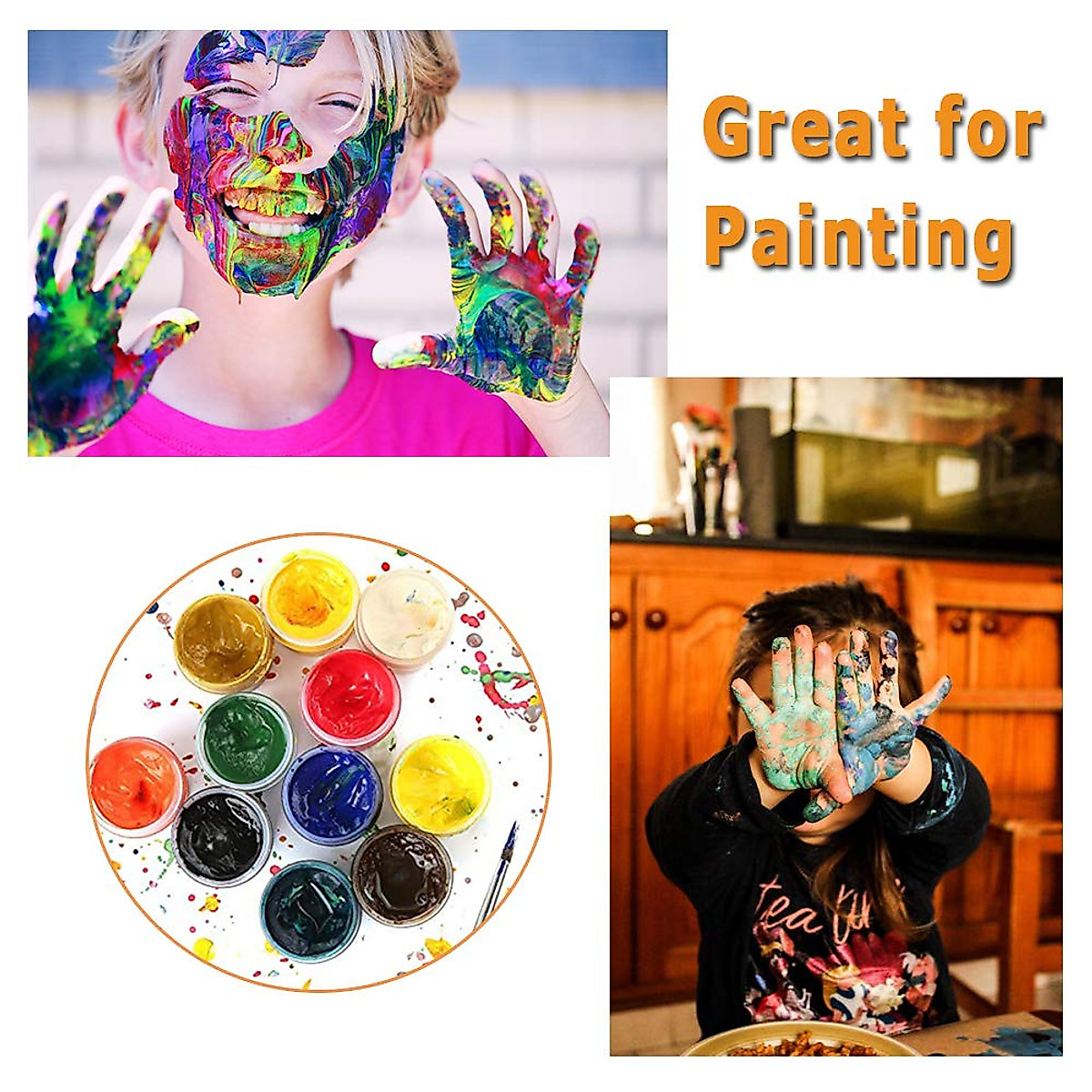 20 Pcs 2oz Plastic Cosmetic Container,Round Clear Pot Jars with White Lids,Empty Cosmetic Jar for Travel Storage,Lotion,Cream,Jewelry,Powder,Eye Shadow,Painting,DIY Crafts