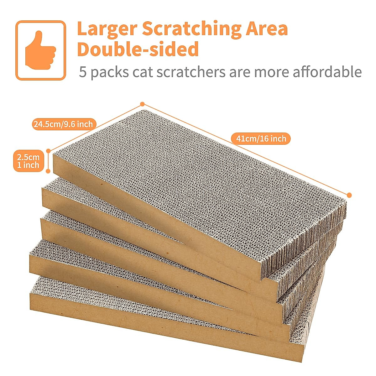 AGYM Cat Scratcher Cardboard Box for Indoor Cats 5 Packs in 1, Cat Scratching Pad Cardboard Box for Indoor Cats and Kitten, Large Size Cat Scratch Pad Board Easy for Cats to Scratch