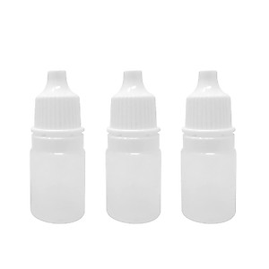 Honbay 30PCS 5ML Plastic Empty Squeezable Dropper Bottles Portable Eye Drop Bottle Containers Eye Liquid Dropper Bottle with Screw Cap and Plug (White)
