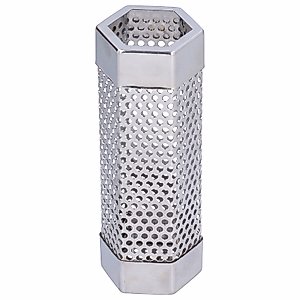 Smoker Tube, 304 Stainless Smoker Tube, Barbecue Smoke Generator Steel Portable Hex Stable Barbecue Smoke Generator Pipe for Cold Hot Smoking Grilled Foods (Length 15.4CM*Height