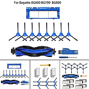 Vacuum cleaner replacement parts Fit for Bagotte BG600 BG700 BG800 Robotic Vacuum Cleaner Replacement Kit Smart Vacuum Cleaner Robot Sweeper Tool Accessories Vacuum cleaner accessories (Color : C)