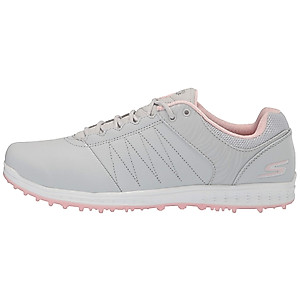 Skechers Women's Go Pivot Spikeless Golf Shoe, Light Gray/Pink, 7 Wide