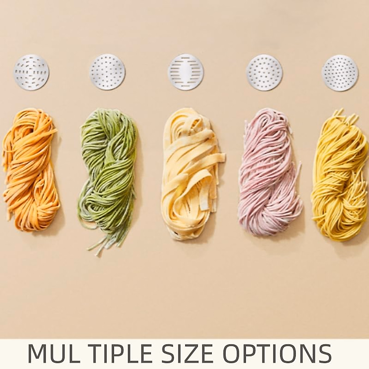 Electric Pasta Makers,Portable Handheld Automatic Mixers,Pasta Gun,Pasta Noodle Ramen Maker Machine,Automatic Portable Handheld Noodle Maker Machine 150W,White (+Five 2.5mm round dough bucket)