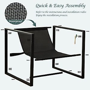 Wimarsbon Modern Accent Chair, Mid Century Sitting Chair with Sponge Cushion, Comfy and Sturdy Lounge Chair with Metal Leg for Bedroom, Living Room, Office,Easy Assembly (Linen - Aqua)