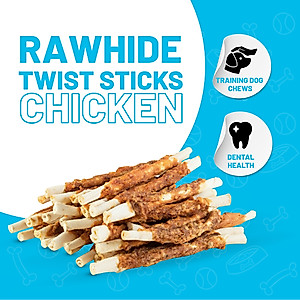 Sitka Farms Premium Chicken Breast Rawhide Twist 5 Inch 20 Count - Easy to Digest - Reward and Training, Gluten Free Chewy Dog Treat for Small and Medium Dogs - All Natural and Premium Chicken Breast