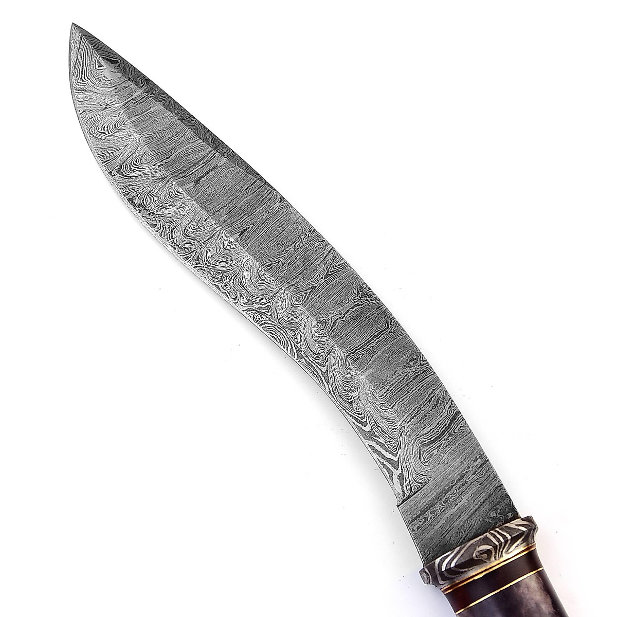 UK UNIQUE SHARP KNIVES Handmade Damascus Steel 15 Inches Kukri Knife BK-3032 -Rose Wood Handle With Damascus Steel Gurd/Pommel