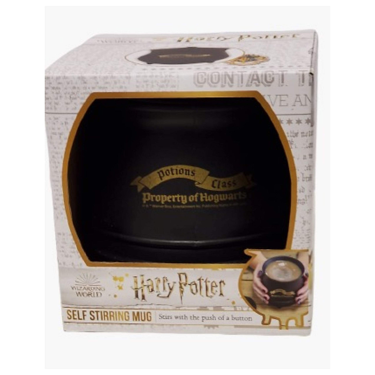 Harry Potter Blue Sky Designs SELF Stirring Cauldron Mug, Black, 62581