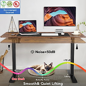 farexon 55 x 24 Inch Electric Standing Desk Adjustable Height, Sit-Stand Desk with Oversized Mouse Pad， Double Crossbeam Structure, Four Preset Heights, 27''-45'' Lifting Range Stand up Desk