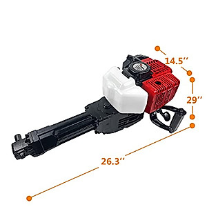 Gas Powered Demolition Jack Hammer 52 cc, JACKCHEN 2 Stroke Gasoline Concrete Breaker with 2 Chisels, 7000RPM and 55J, Designed For Heavy Concrete And Metalworking Projects