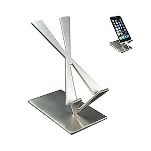ArtsOnDesk Modern Art Desk iPhone Stand - St204 Stainless Steel Silver Color Patent Registered Specially Designed for Typing Compatible with All iPhones Google Pixel Samsung Mobile Ipad