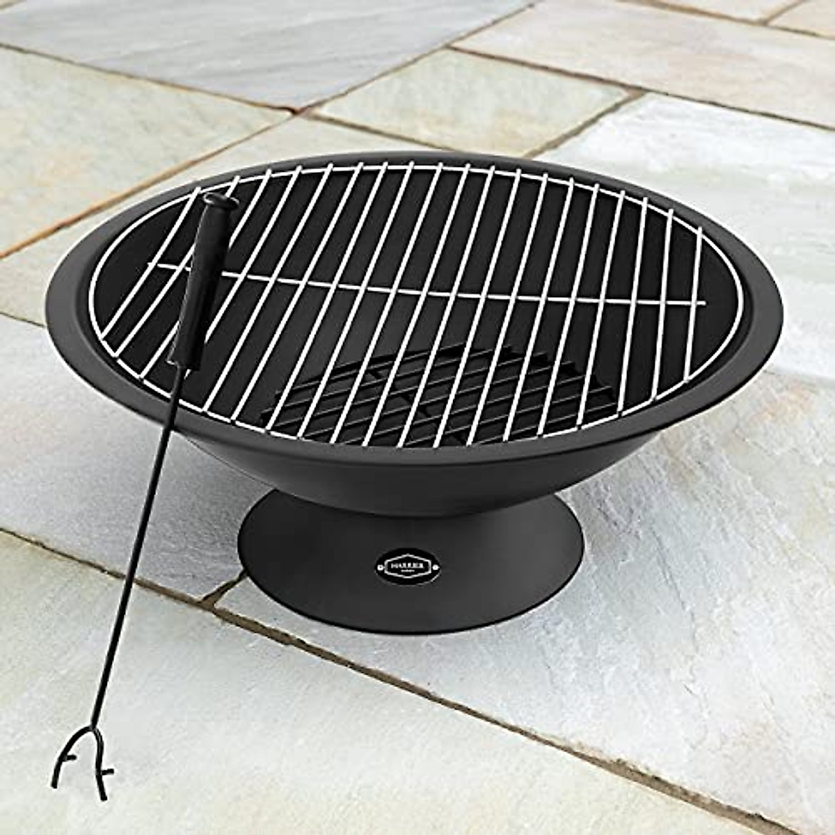 Harrier ARVO Fire Pit Grills - 5X Sizes/Circular & Square Fire Pit Grill Grate | Fire Pit Grate - BBQ Grill - Compatible with All Fire Pit Bowls | Outdoor Cooking (20in Diameter)