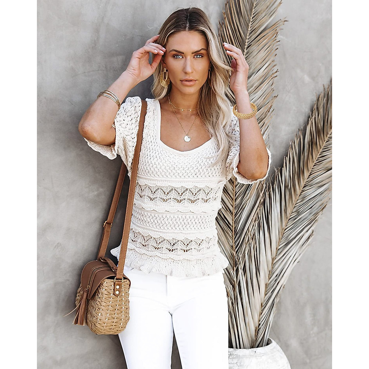 Rattan Bracelet for Women Handmade Lightweight Straw Wicker Braid Cuff Bangle Bracelet Statement Adjustable Bohemian Rattan Woven Chunky Bracelets for Girls Summer Wrist Jewelry, alloy