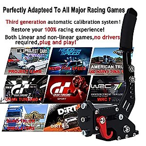 Obokidly Upgrade 2-IN-1 USB Handbrake Support G27/G29/G920 Compatible With PS4/XBOX ONE + PC For Simracing Game Sim Rig With Clamp (Support G920 With Clamp, Black)