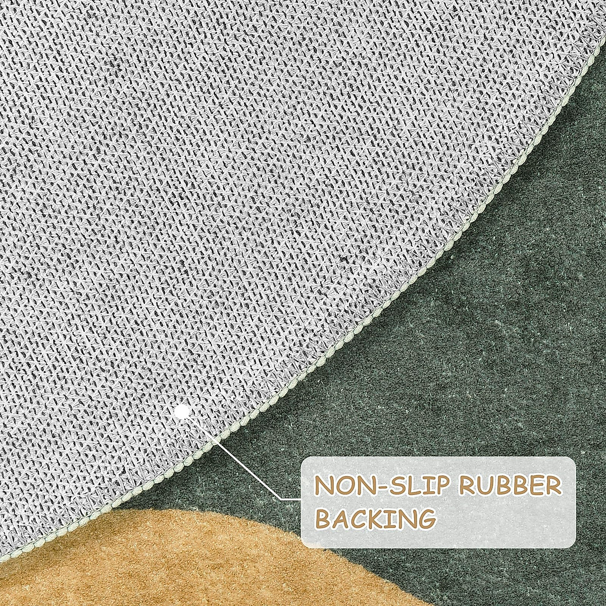 Sungea 4ft Abstract Round Rug,Soft Washable Non-Slip Sun and Mountain Circle Kids Room Rugs,Chic Faux Wool Low-Pile Circular Throw Rugs for Entryway/Bedroom/Nursery/Living Room/Bathroom(Grey)