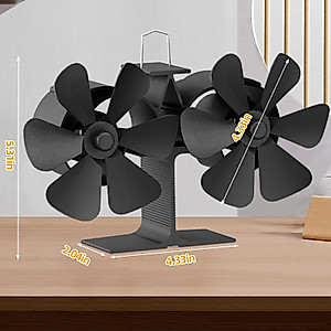 Miaton Wood Stove Fan Heat Powered Stove Fan Non Electric | Dual Motor Fireplace Fan | Thermal Fan for Wood Stove | Heat Activated Fan | Cocoon Fan | Wood Burning Stove Fans