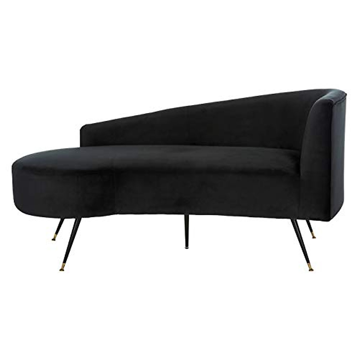 Safavieh Home Evangeline Glam Black Velvet Parisian Settee Loveseat