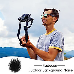 Nezyo 10 Pcs Camera Mic Windscreen Wind Muff Built in Microphone Camera Mic Muff Compatible with DSLRs Mic Outdoor Windshield and 20 Pcs Camera Wind Muff Sticker, Black, 0.24 x 0.24 Inch
