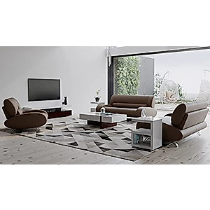 Zuri Furniture Modern Aspen Brown Microfiber Leather Sofa