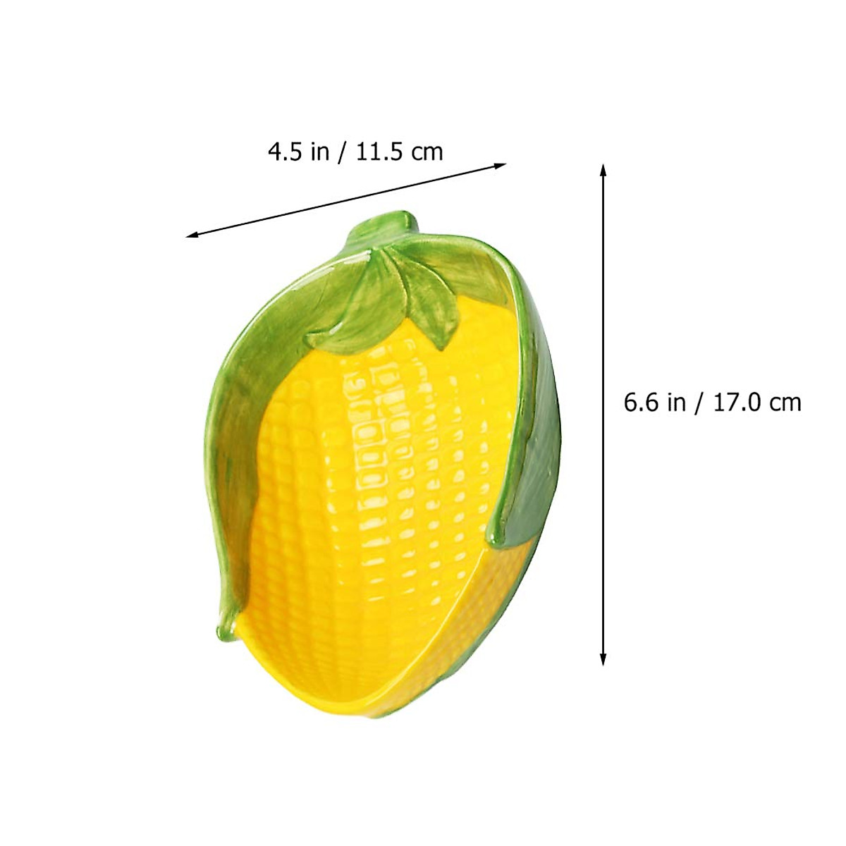 Hemoton Cartoon Corn Bowl with Spoon Ceramic Sauce Dish Dip Bowl Porcelain Salad Bowl Dessert Bowl for Snack Sushi Fruit Pasta 17X11. 5cm