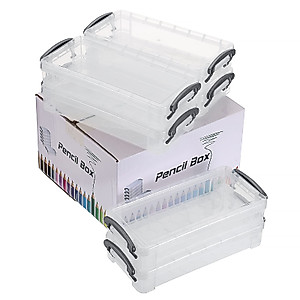 BTSKY Large Capacity Pencil Box, Office Supplies Storage Organizer Box, Brush Painting Pencils Storage Box Watercolor Pen Container Drawing Tools(6 Pack)