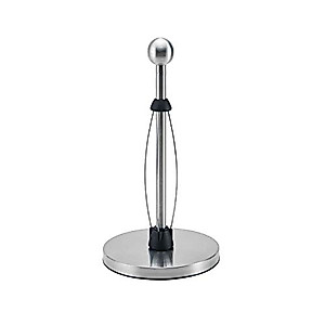Kamenstein Perfect Tear Low Profile Stainless Steel Countertop Paper Towel Holder, Ball Finial, One Handed Pull, No Unraveling, Weighted Base Prevents Tipping, 13 Inch
