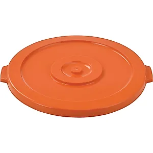Global Industrial 32 Gallon Plastic Trash Can Lid, Bright Orange
