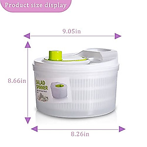 niceeshop Capacity 3L Salad Spinner Vegetable Washer Fruit Vegetable Bowl Salad Spinner with Cover Vegetable, Good Grips Salad Spinner, Kitchen Tool for Lettuce Dryer Salad Shooter Small Salad Spinner