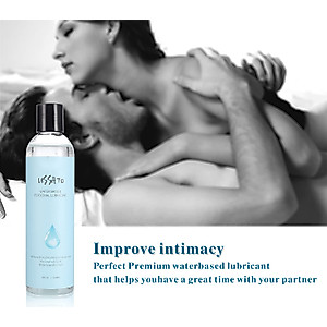 USSATO Water Based Lube, Natural Feeling Long Lasting Non Sticky Slippery Personal Lubricant Moisturizer for Women Men and Couple Massage