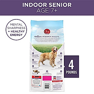 Purina ONE High Protein Dry Senior Dog Food Plus Vibrant Maturity Adult 7 Plus Formula - (Pack of 4) 4 lb. Bags