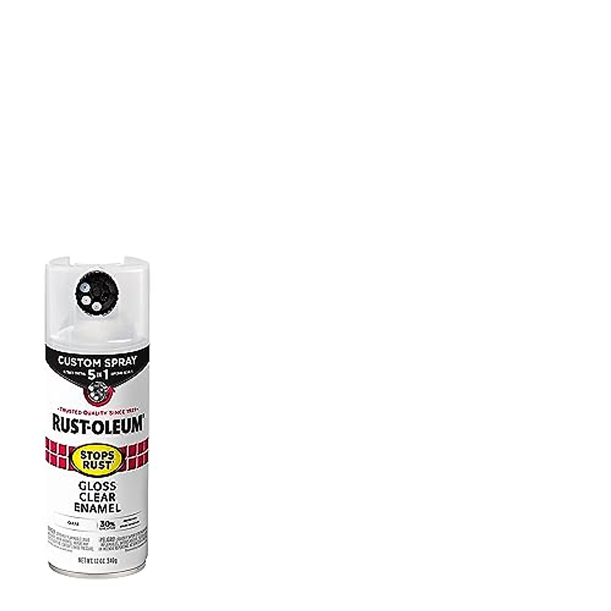 Rust-Oleum 376885 Stops Rust Custom Spray 5-in-1 Spray Paint, 12 oz, Gloss Clear