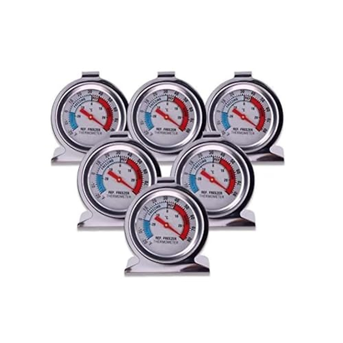 Refrigerator Freezer Large Dial Thermometer Aulufft 6 Pack Classic Series Fridge Freezer Alarm Thermometer Internal Temperature Gauge for Kitchen Refrigerator