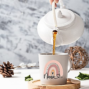 Wisedeal Nana Mug, Nana Gifts From Grandkids, Nana Coffee Mug, Nana Birthday Gifts For Nana Mug, Christmas Gifts From Granddaughter Grandson, Rainbow Mug Gifts For Grandma, Ceramic White 11 Oz
