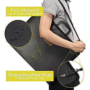 LOKATSE HOME Big Art Portfolio Case Artist Artwork Carrying Bag with Shoulder Strap A2 Size Waterproof Portfolio Folder for Sketching (28 x 20.5 Inches), Black