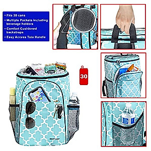 dbest products Ultra Compact Cooler Smart Cart Backpack Insulated Beach Bag Picnic Hiking Camping Leakproof Lunch Box for Women, Moroccan Tile