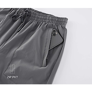 KNQR Men's Performance Lightweight Quick Dry Zip Pockets Slim Fit Stretch Active Golf Jogger Pants Amber Khaki XXL