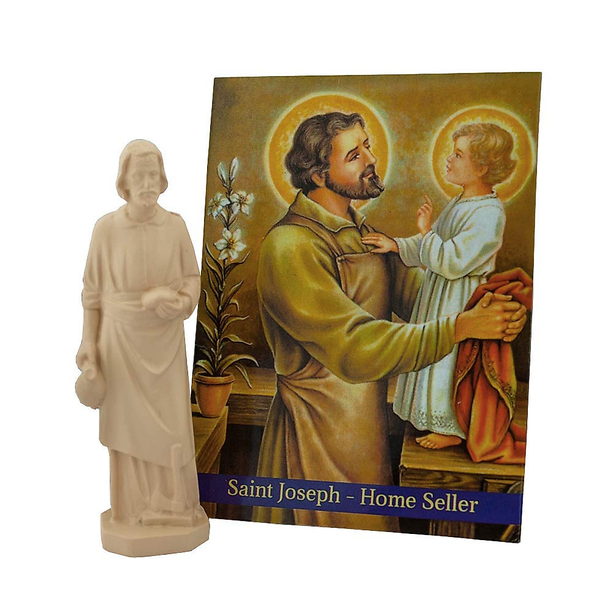 VILLAGE GIFT IMPORTERS 3" Saint Joseph Statue | Home Seller Kit | 1 or 5 Pack | Durable and Detailed Resin Material | Real Authentic Tradition | Comes with Burial Instructions (Home Seller (1 Pack))