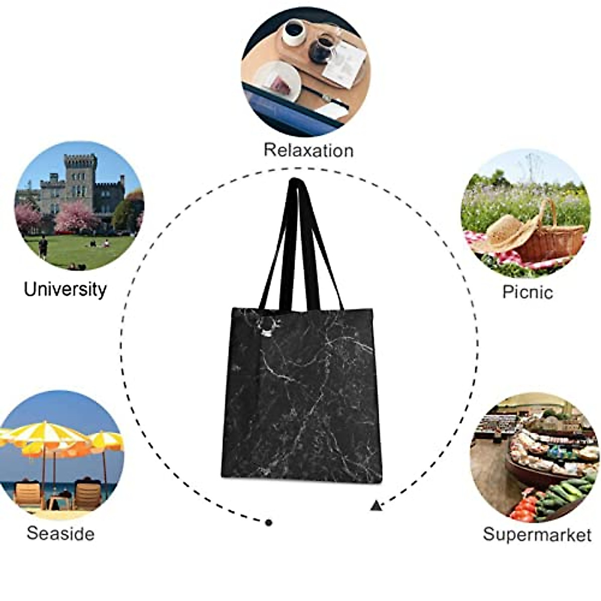 visesunny Women's Extra Large Canvas Tote Shoulder Bag Cute Cartoon Pug Top Storage Handle Shopping Bag Casual Reusable Tote Bag for Beach,Travel,Groceries,Books