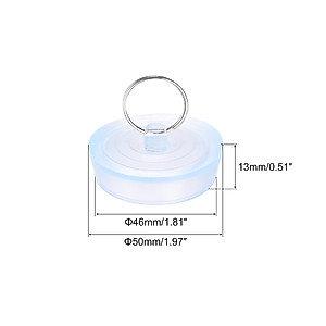 uxcell Rubber Sink Plug, 5pcs Clear Drain Stopper Fit 1-7/8" to 1-15/16" Drain with Hanging Ring for Bathtub Kitchen and Bathroom