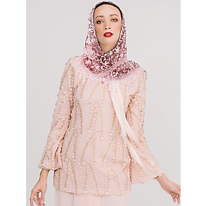 Zhanmai 6 Pcs Veils for Church Catholic Mass Veils for Women Catholic Lace Triangle Lace Mantilla Floral Tulle Scarf Covering (Novel Color)