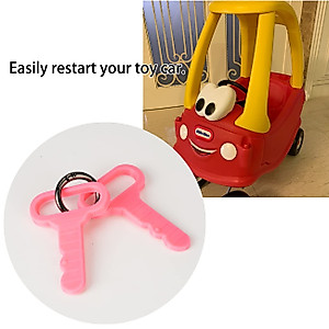 LUAATT Replacement Key for Little Tikes Cozy Coupe,2 Pack Toy Truck Car Personalized Key,Gift Key to Kids(Pink)