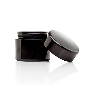 Infinity Jars 50 Ml (1.7 fl oz) Travel Size Black Ultraviolet Glass Screwtop Jar