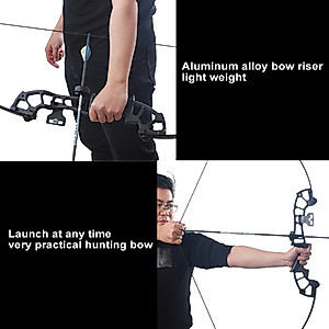 Bowfishing Bow Kit with 3pc Bowfishing Arrow 40lbs Takedown Metal Straight Bow Set Hunting Bow for Bow Fishing Archery Practice